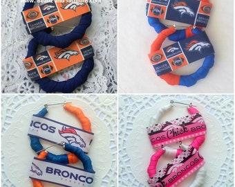 Broncos earrings | Etsy