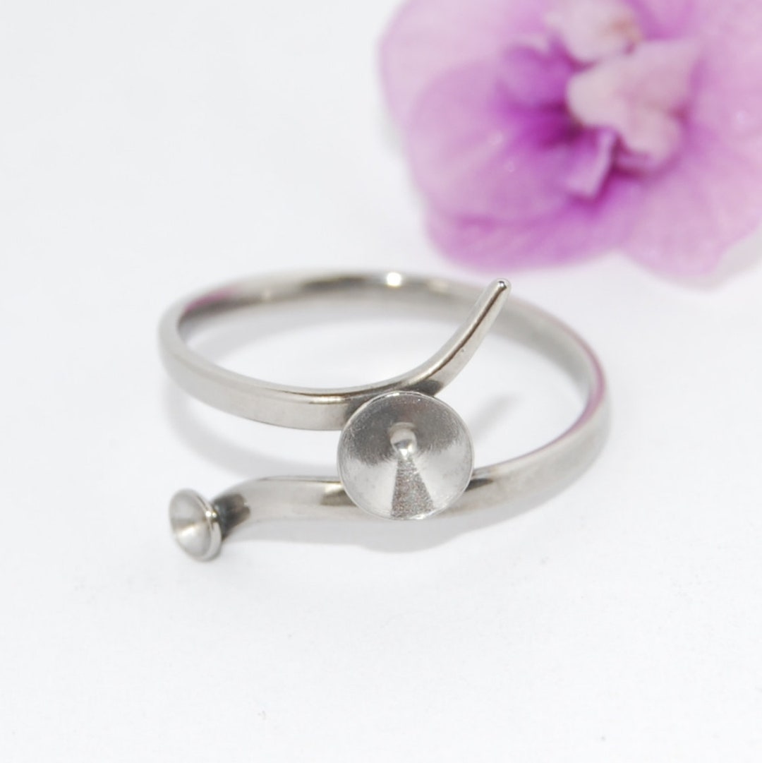 Stainless Steel Double Chaton Ring Base Blanks (3-5mm) - Etsy