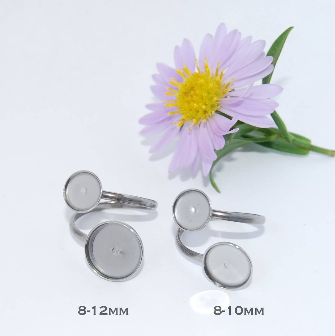 Stainless Steel Double Cabochon Ring Base (8-10mm) - Etsy