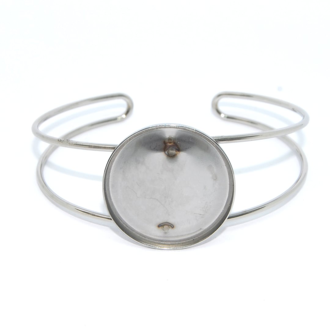 Stainless Steel Bangle Bracelet Blanks With Round Tray (25mm) and ...