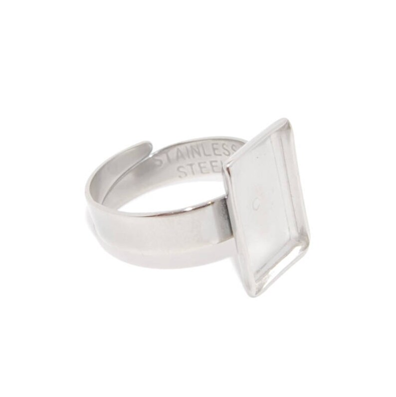 Stainless Steel Ring Base Rectangular 9x14mm - Etsy