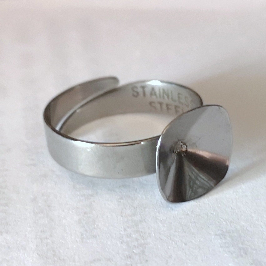 Stainless Steel Cushion Ring Base for Swarovski 4470 12mm | Etsy