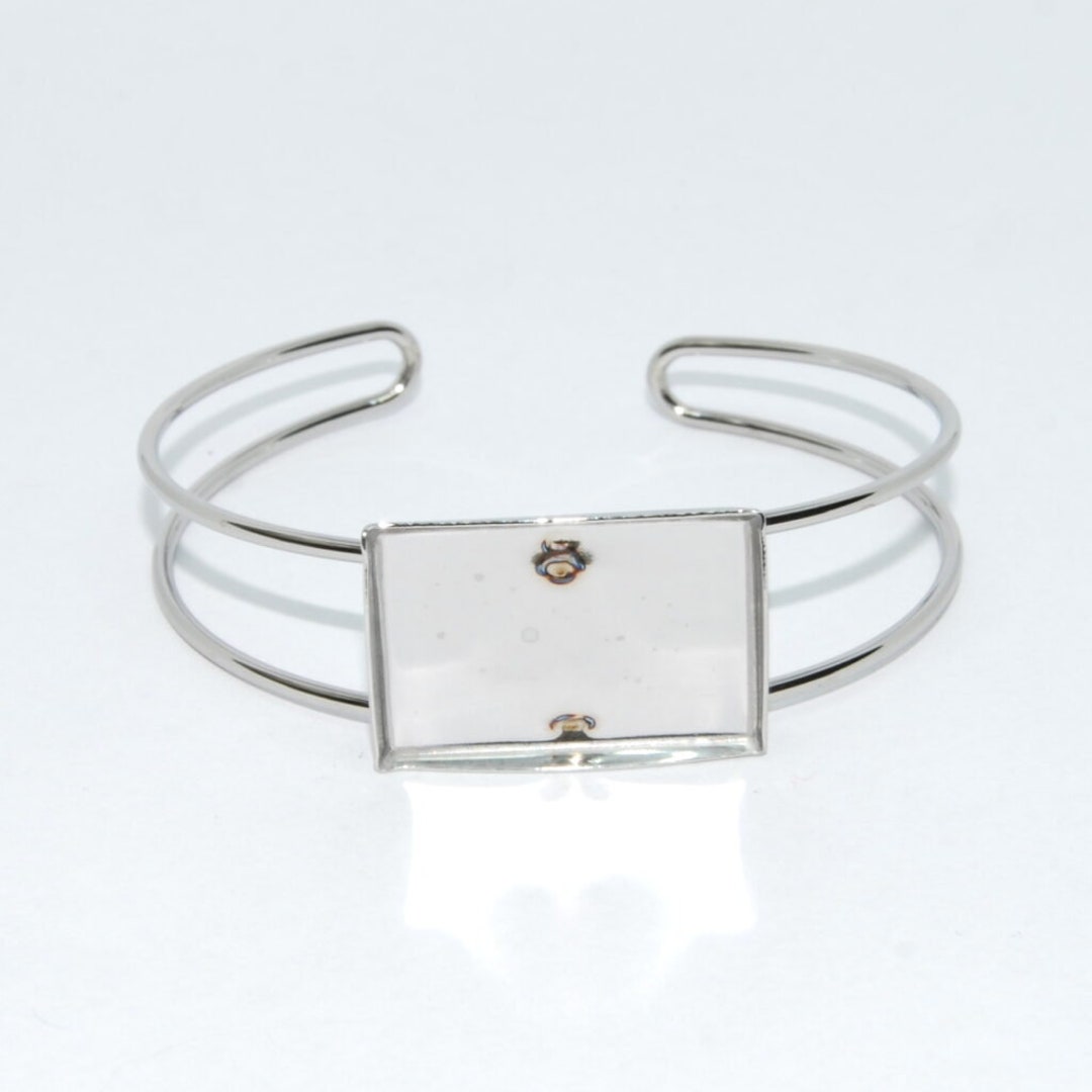 Stainless Steel Bangle Bracelet Blanks With Rectangle Tray and Double ...
