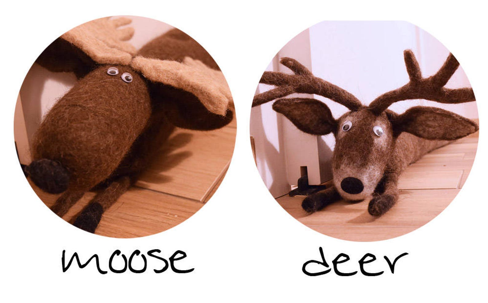 100% Eco Friendly Felted Deer/moose Door Draft Stopper - Fully ...