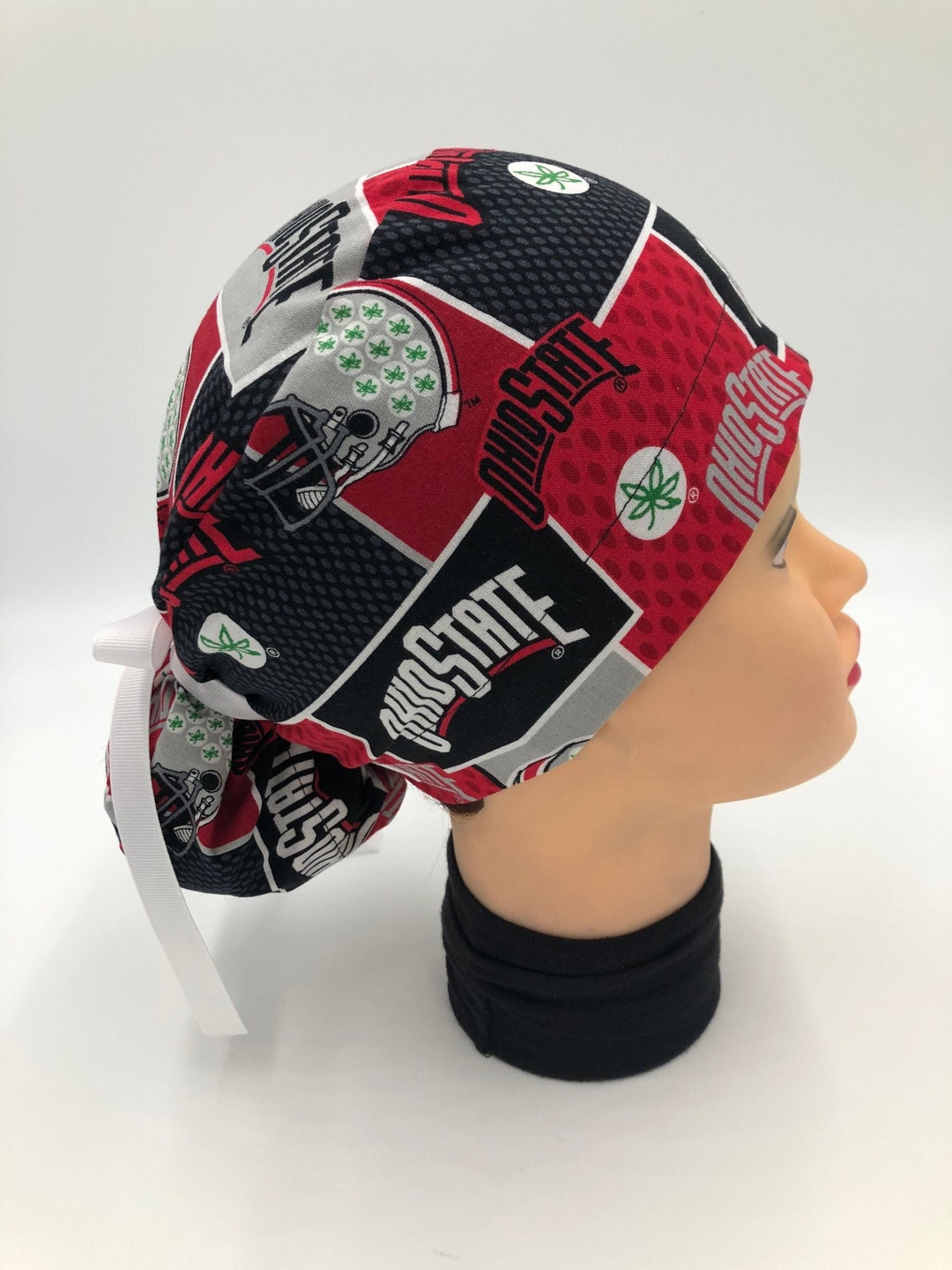 OSU Ohio State Buckeyes Block,ponytail Scrub Hat for Women,surgical ...