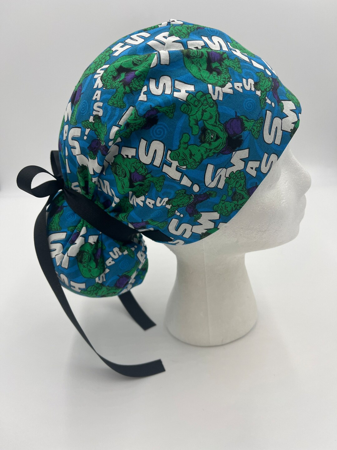 Incredible Hulk, Ponytail Scrub Hat for Women,made With Licensed Fabric ...
