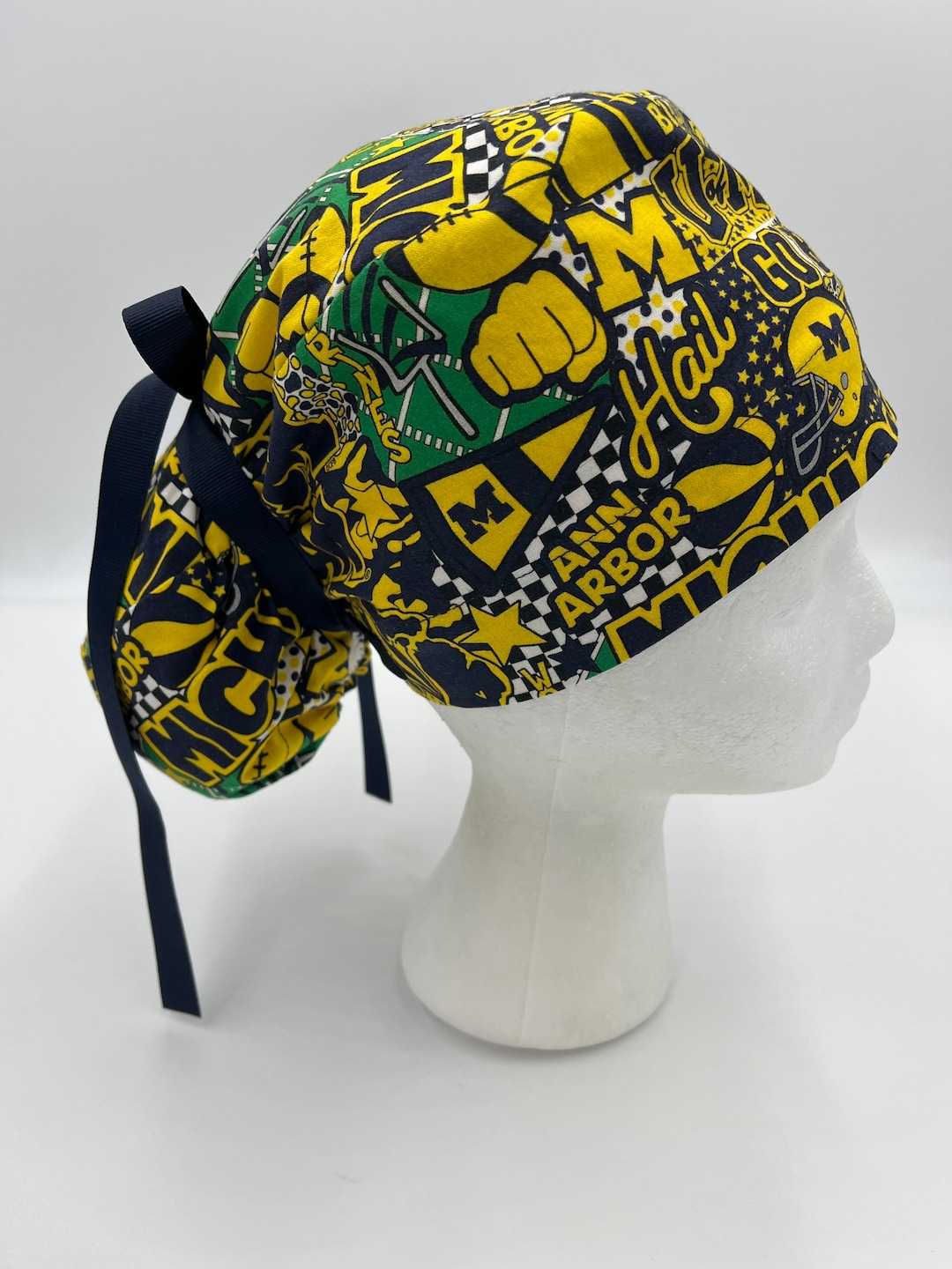 University of Michigan Wolverines Pop Art, Ponytail Scrub Hat for Women ...
