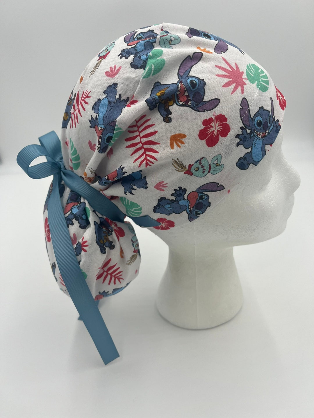Stitch and Scrump Fun, Made With Licensed Fabric, Ponytail Scrub Hat ...