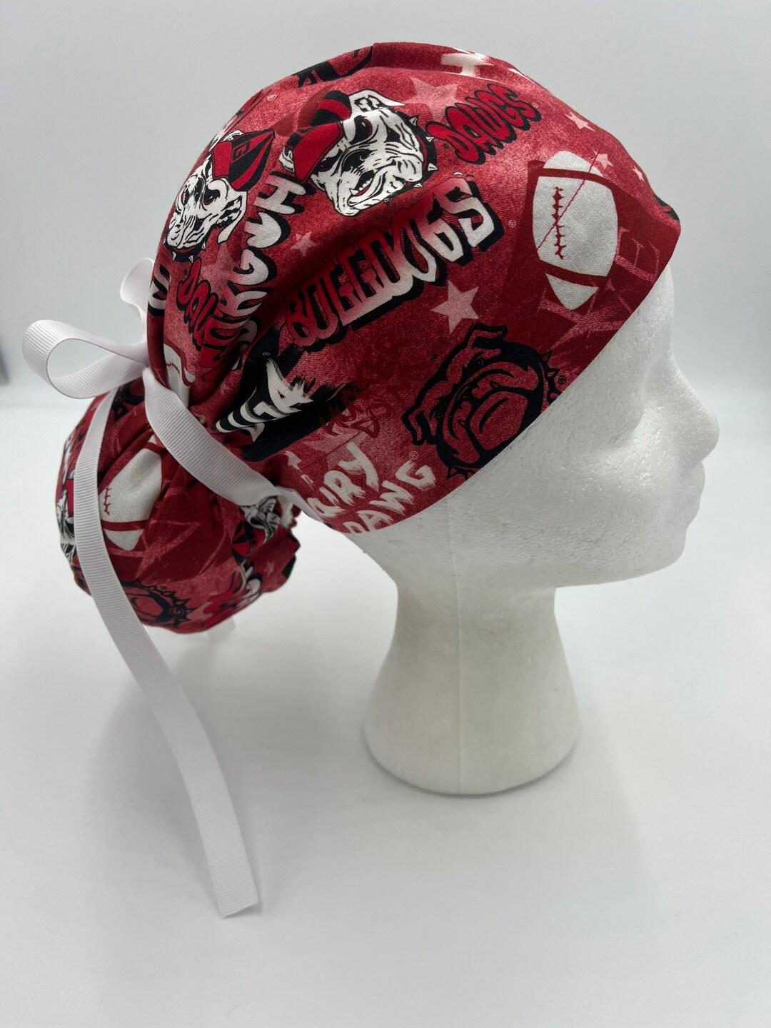 Georgia Bulldogs,uga,ponytail Scrub Hat for Women,surgical Caps,elastic ...