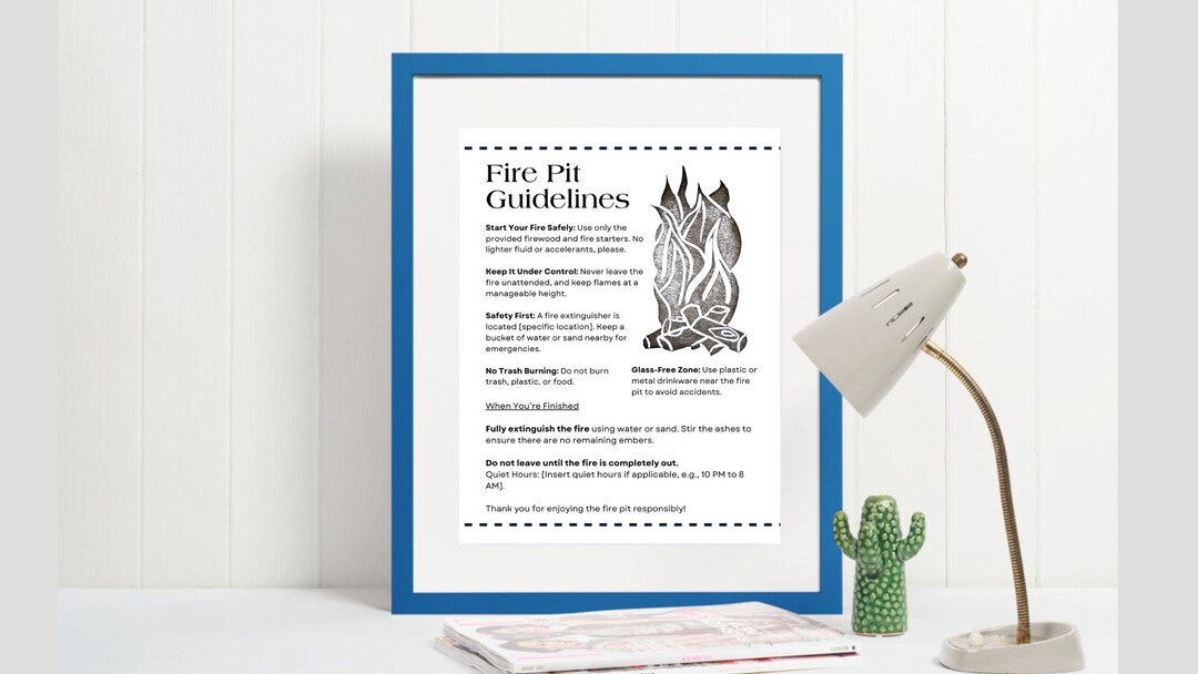 Editable Canva Template - FIRE Welcome, Fire Pit and No Smoking Sign ...