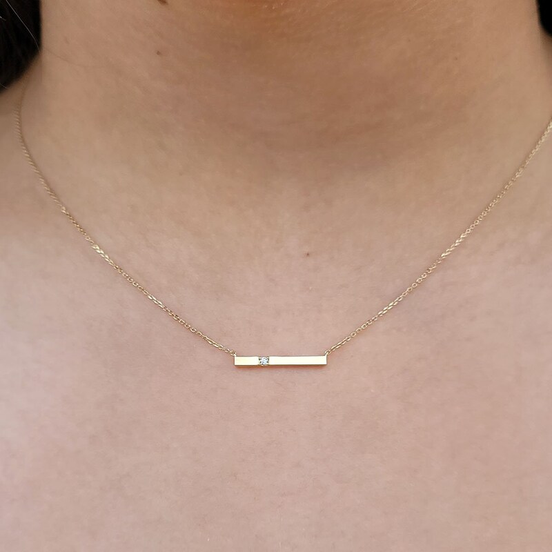 Gold Bar Necklace - Etsy