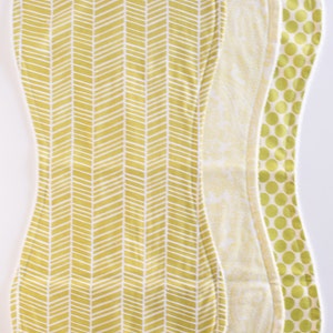 Green Burp Cloths set of 3, Baby Shower Gift, New Mom Gift, Baby Gift ...