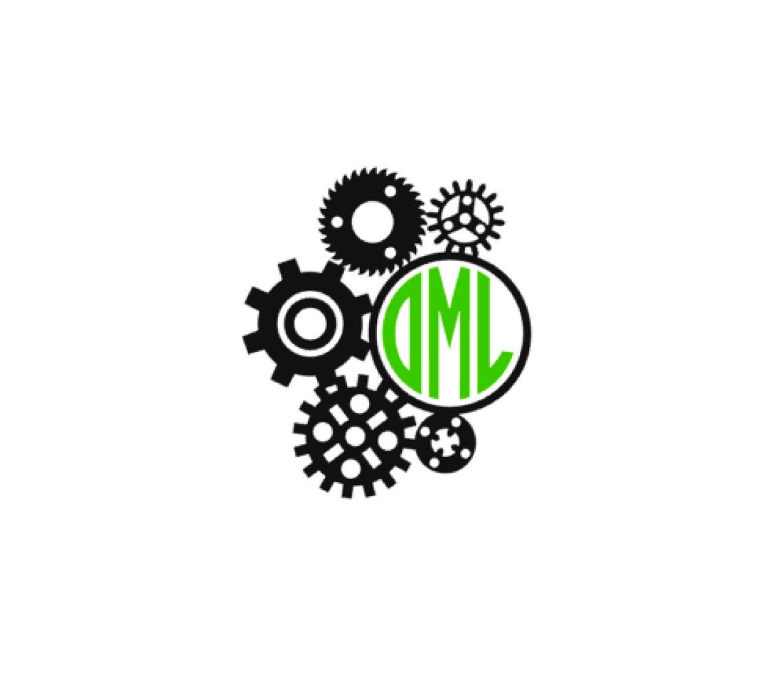 Gears II Car Decal, Custom Car Decal, Monogram Car Decal, Men's Car ...