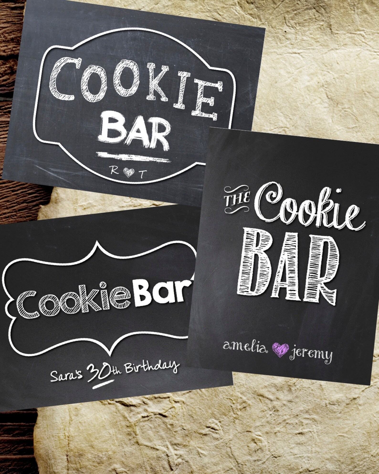 Cookie Bar Sign. Rustic Dessert Sign. Cookie Buffet. Wedding - Etsy