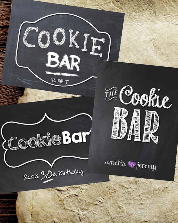 Cookie Bar Sign. Rustic Dessert Sign. Cookie Buffet. Wedding - Etsy