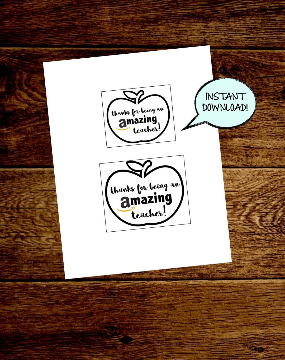 Amazing Teacher Amazon Gift Tag. Amazon Teacher Printable. Amazon Gift ...