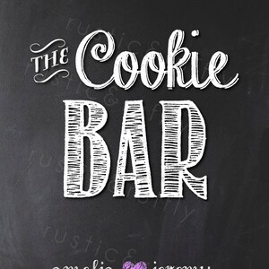 Cookie Bar Sign. Rustic Dessert Sign. Cookie Buffet. Wedding, Showers ...