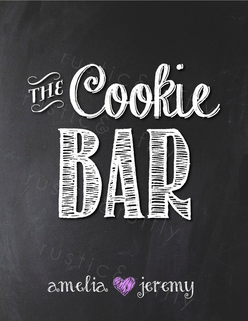 Cookie Bar Sign. Rustic Dessert Sign. Cookie Buffet. Wedding - Etsy