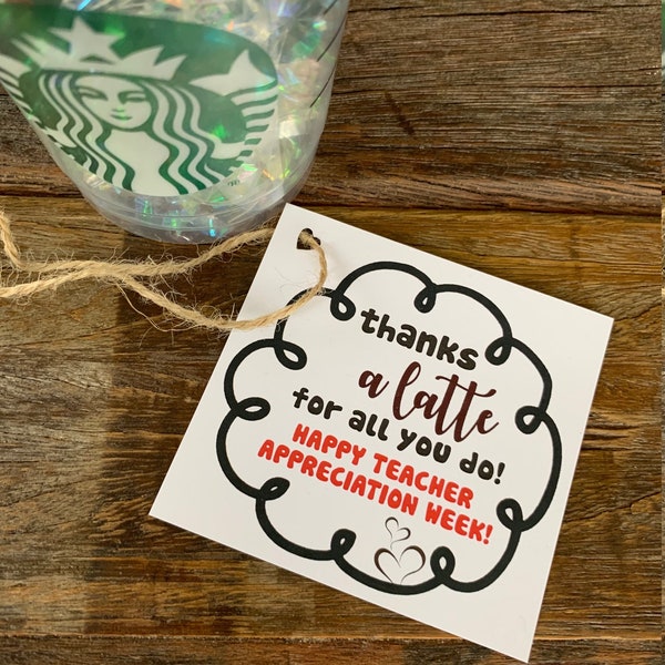 Thanks a Latte Starbucks Card Teacher Appreciation Gift - Etsy