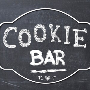 Cookie Bar Sign. Rustic Dessert Sign. Cookie Buffet. Wedding, Showers ...