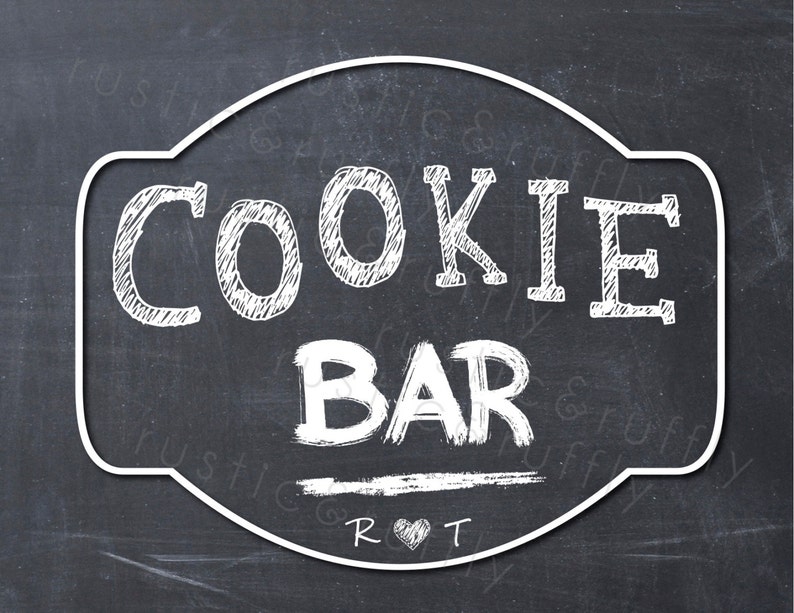 Cookie Bar Sign. Rustic Dessert Sign. Cookie Buffet. Wedding - Etsy