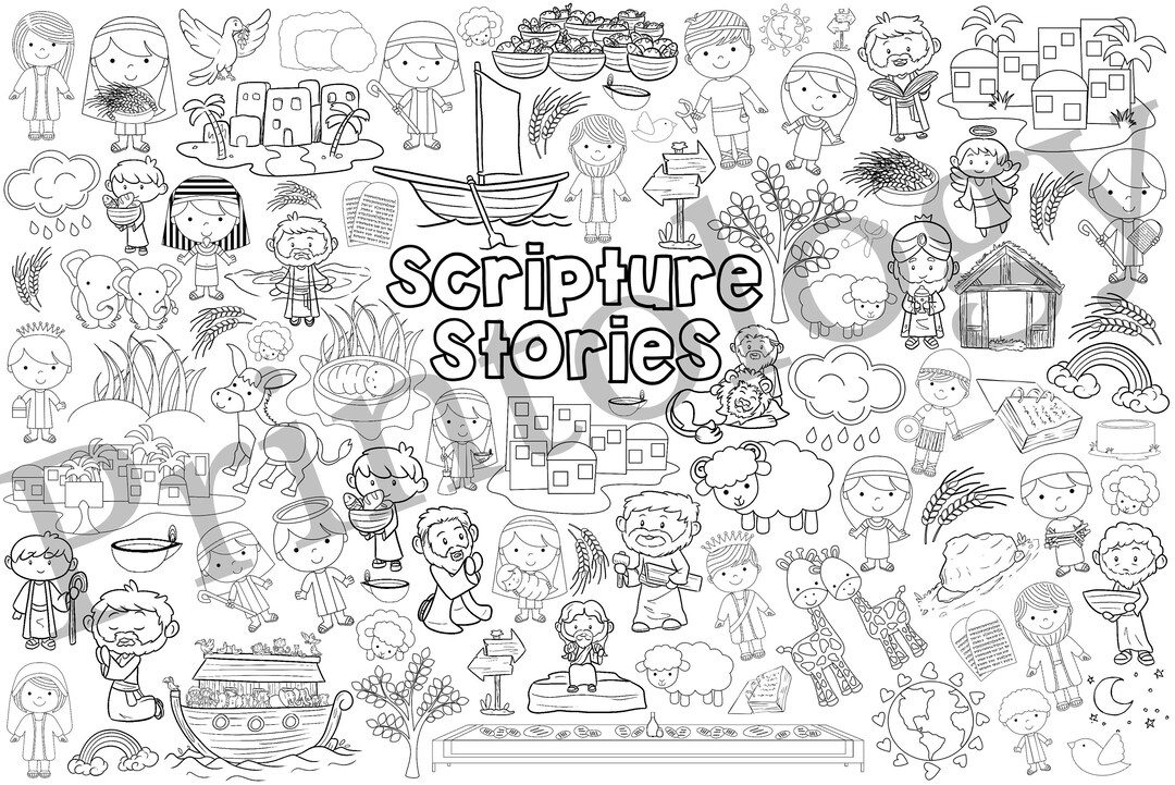 Scripture Stories Giant Coloring Sheet Instant Download - Etsy UK