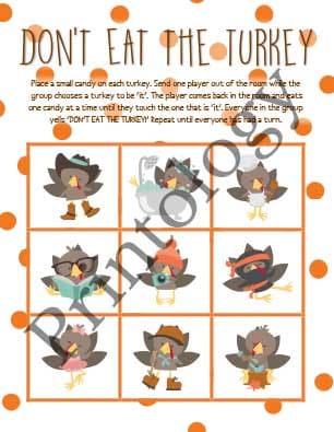 Don't Eat the Turkey Thanksgiving Variation of Don't Eat Pete Instant ...