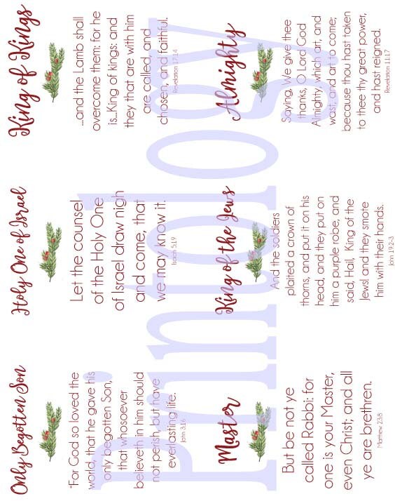 Names of Christ Christmas Advent on Easel - Etsy