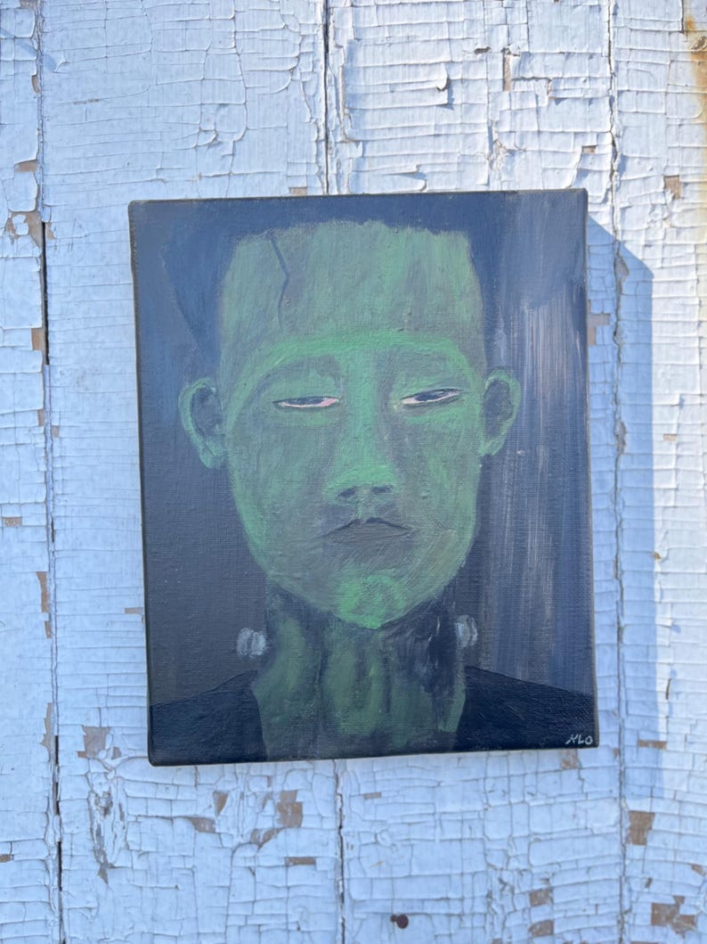 Hand Painted Original Mr. Frankenstein Acrylic Canvas Painting - WWS ...