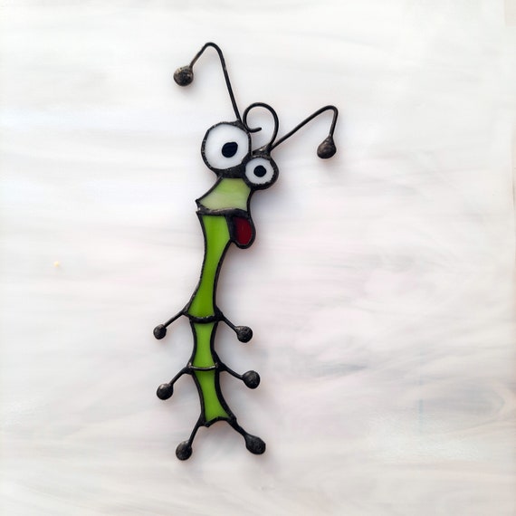 Stained Glass Caterpillar Suncatcher Worm Window Hanging - Etsy
