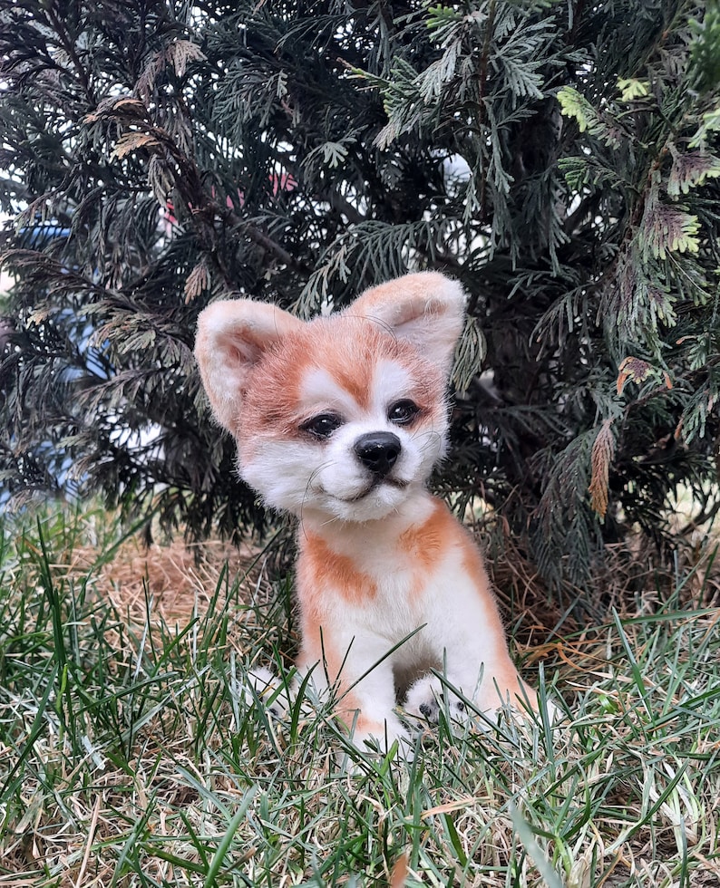 Realistic Plush Toy Dog Akita Inu, Art Doll Poseable - Etsy