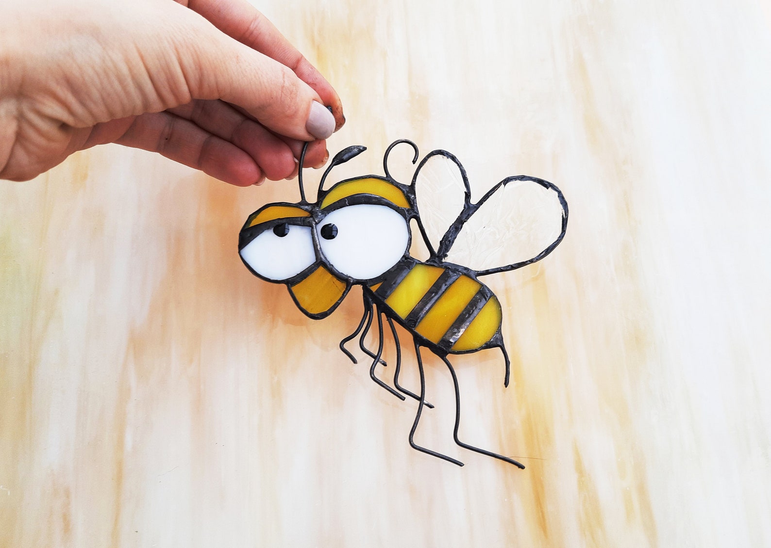 Stained Glass Bee Insect Suncatcher Window Hangings - Etsy