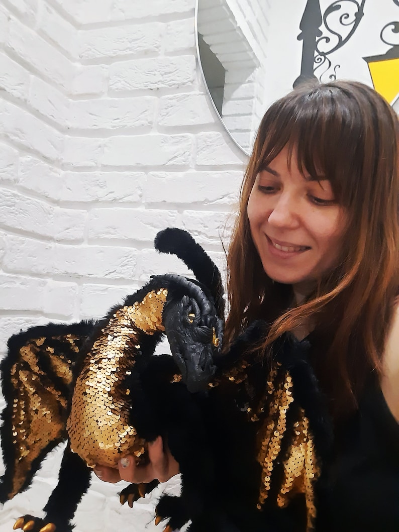 Dragon Realistic Poseable Art Doll, Animal Fantasy Creature Toy Plush ...