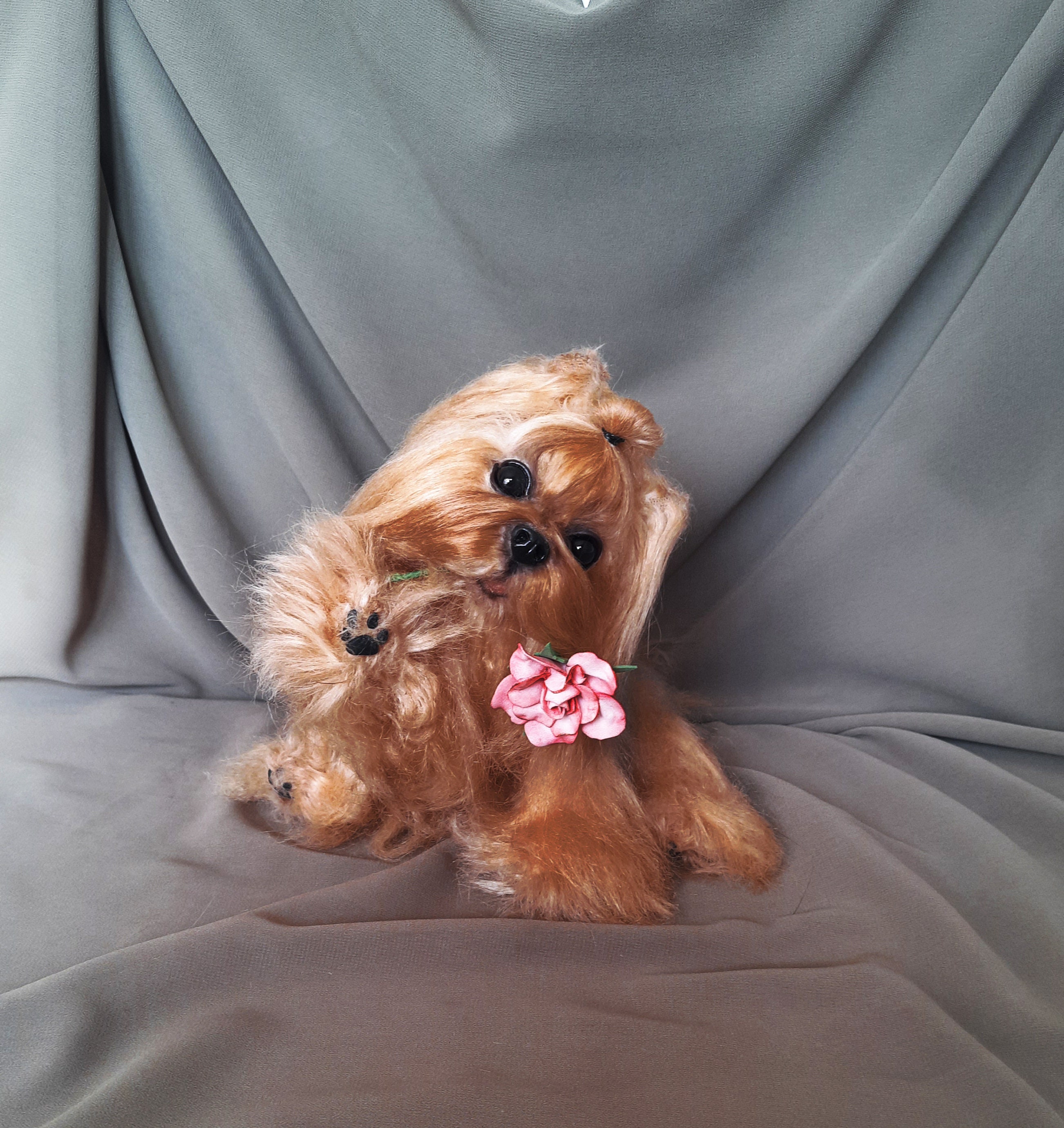 Yorkie Miniature Realistic, Yorkshire Terrier, Dollhouse Miniature ...