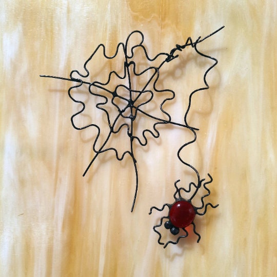 Stained Glass Spider Web Suncatcher Halloween Decor - Etsy