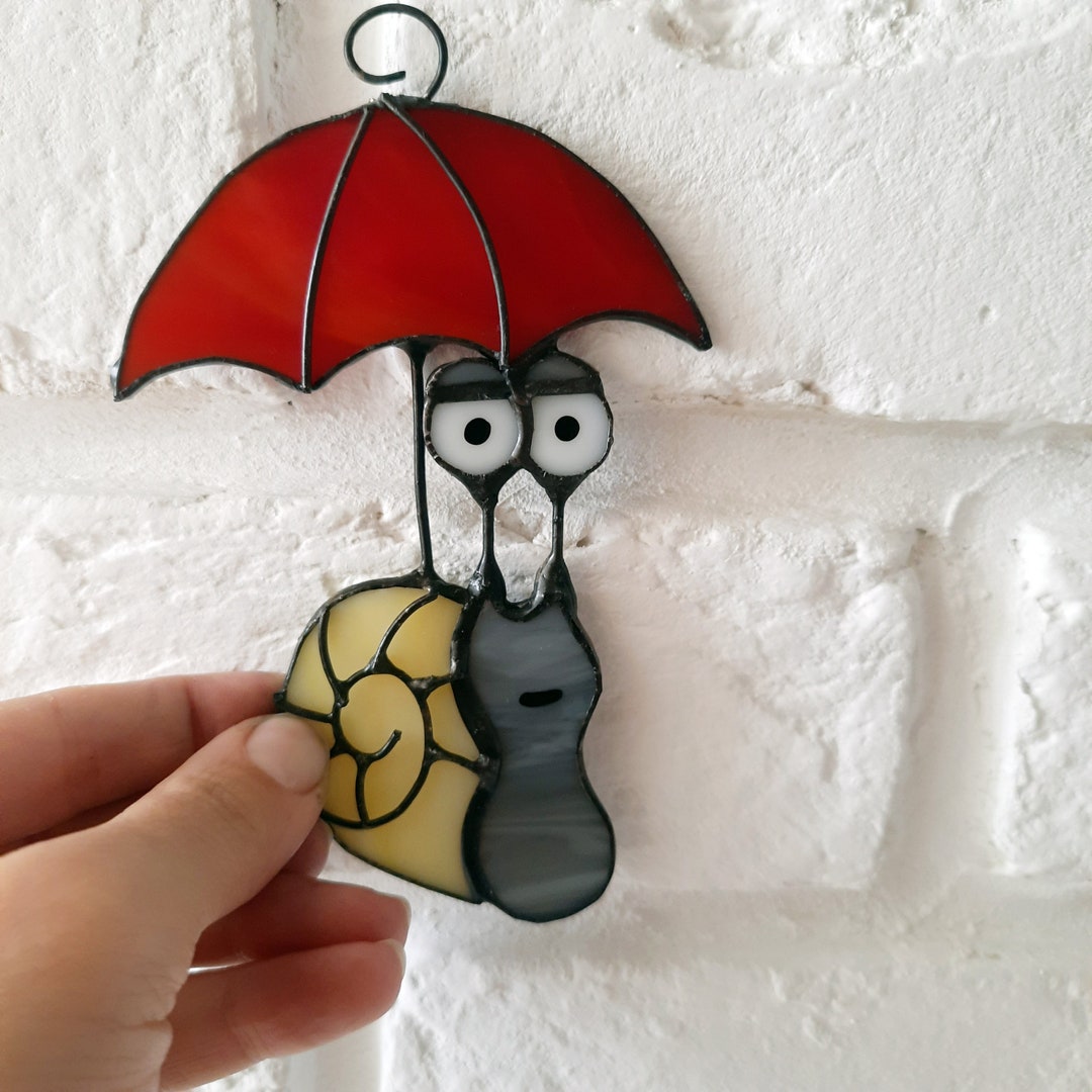 Snail Stained Glass Suncatcher Worm Window Hanging Insect - Etsy