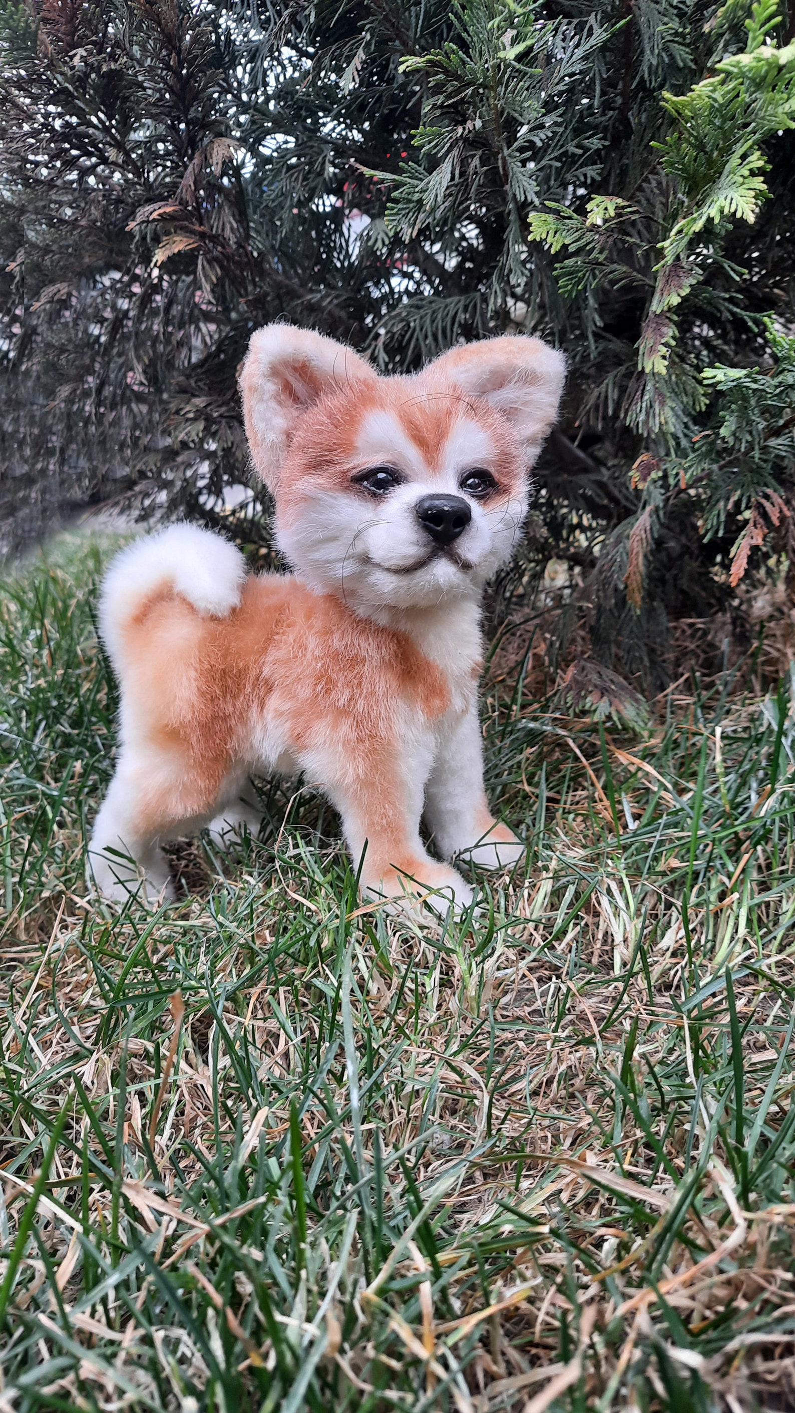 Realistic Plush Toy Dog Akita Inu, Art Doll Poseable - Etsy