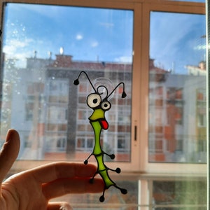 Stained Glass Caterpillar Suncatcher Worm Window Hanging Insect - Etsy