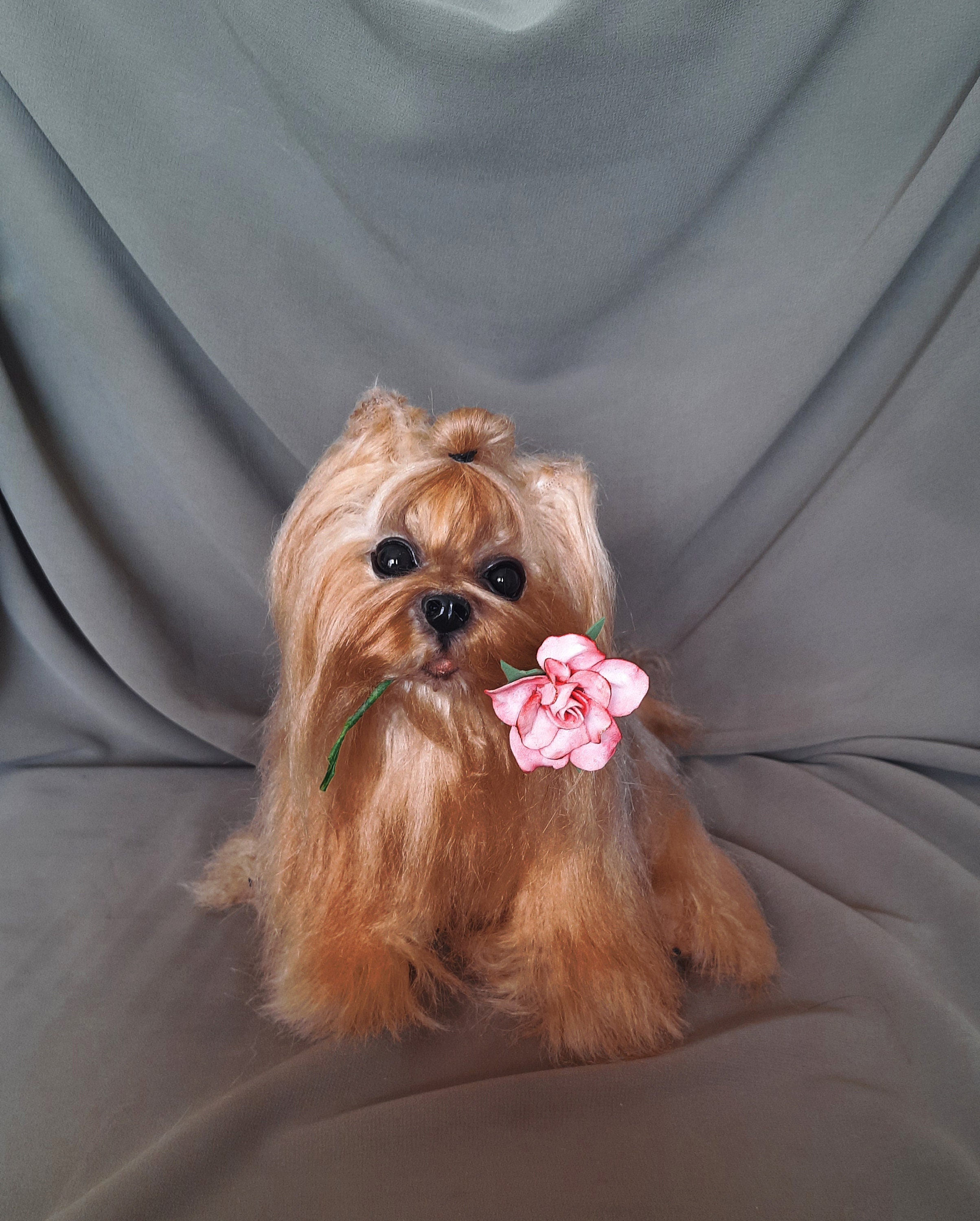 Yorkie Miniature Realistic, Yorkshire Terrier, Dollhouse Miniature ...