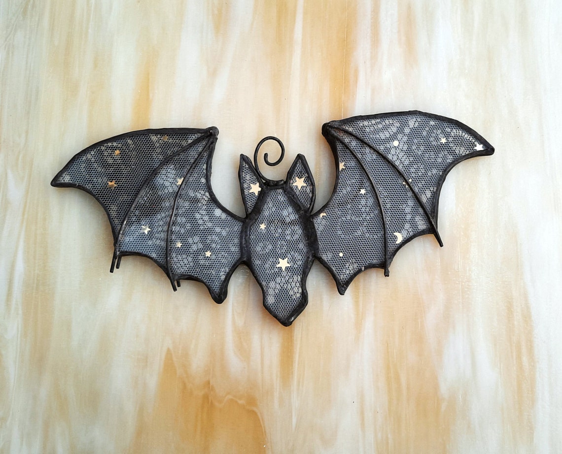 Bat Suncatcher Wall Decor Stained Glass Window Hanging - Etsy