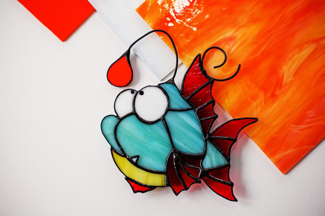 Angler Fish Suncatcher Stained Glass Windows Hangings Home Decor Wall ...