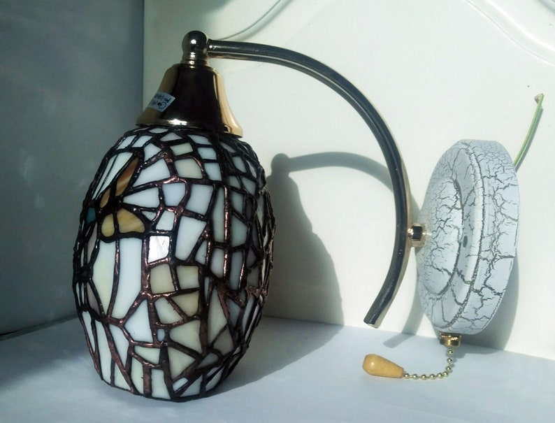 Stained Glass Sconce Butterfly, Tiffany Style Wall Lamp Handcrafted ...