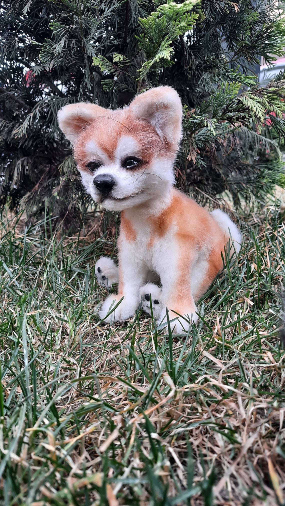 Realistic Plush Toy Dog Akita Inu, Art Doll Poseable - Etsy