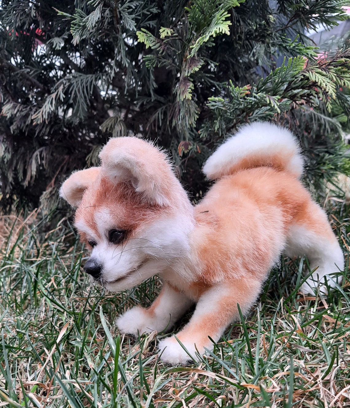 Realistic Plush Toy Dog Akita Inu, Art Doll Poseable - Etsy