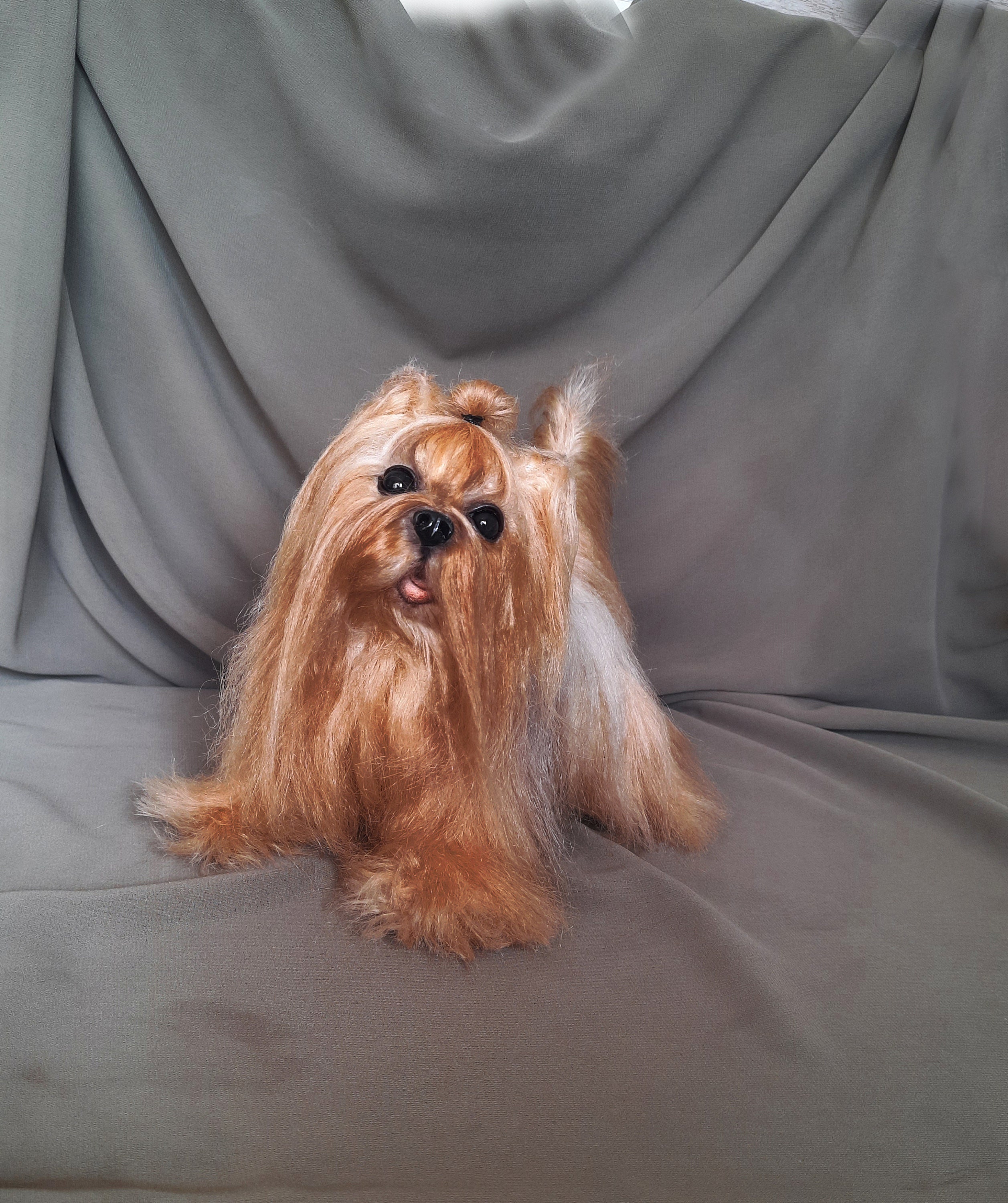 Yorkie Miniature Realistic, Yorkshire Terrier, Dollhouse Miniature ...