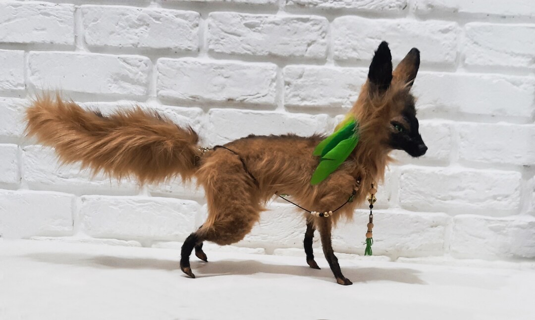Red Fox Art Doll Animal, OOAK Fantasy Creature Toy Plush, Poseable Art ...