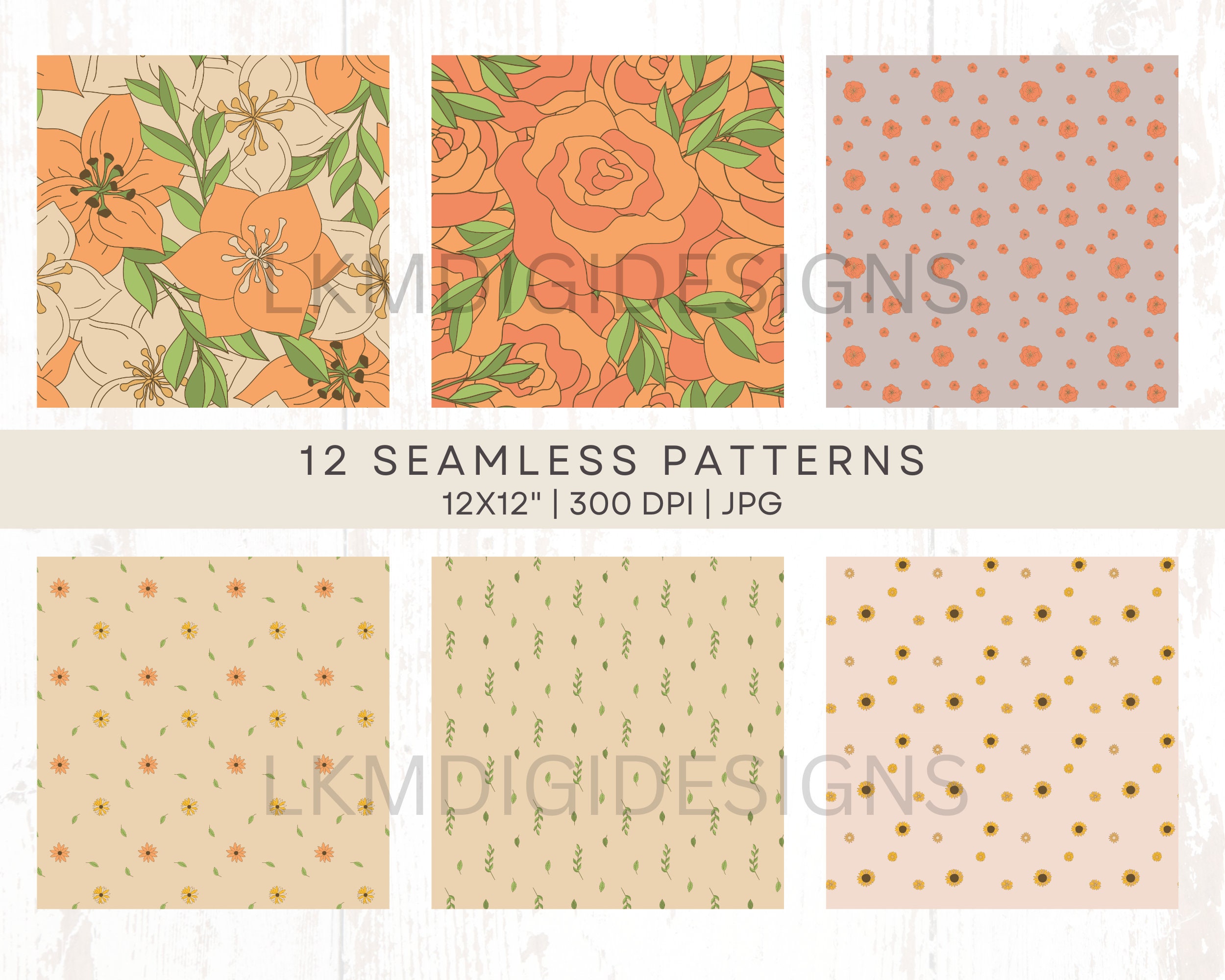 Summer Flowers Digital Paper | Flowers Patterns Paper | Floral Digital ...
