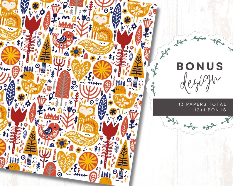 Folk Art Patterns Digital Paper Folk Art Patterns Paper Folk Art ...