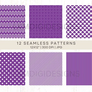Purple Patterns Digital Paper | Purple Patterns Paper | Purple Digital ...