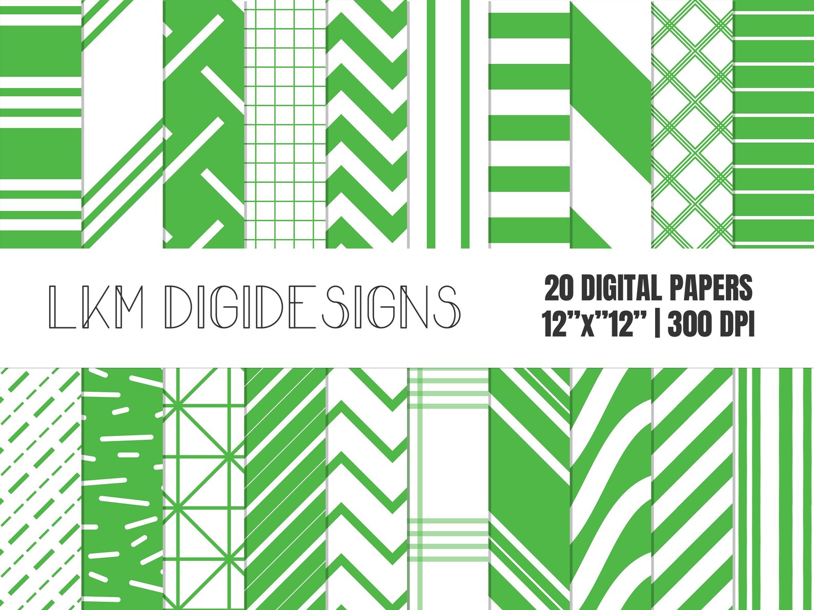 Green Digital Paper | Green Scrapbook Paper | Green Digital Paper Pack ...